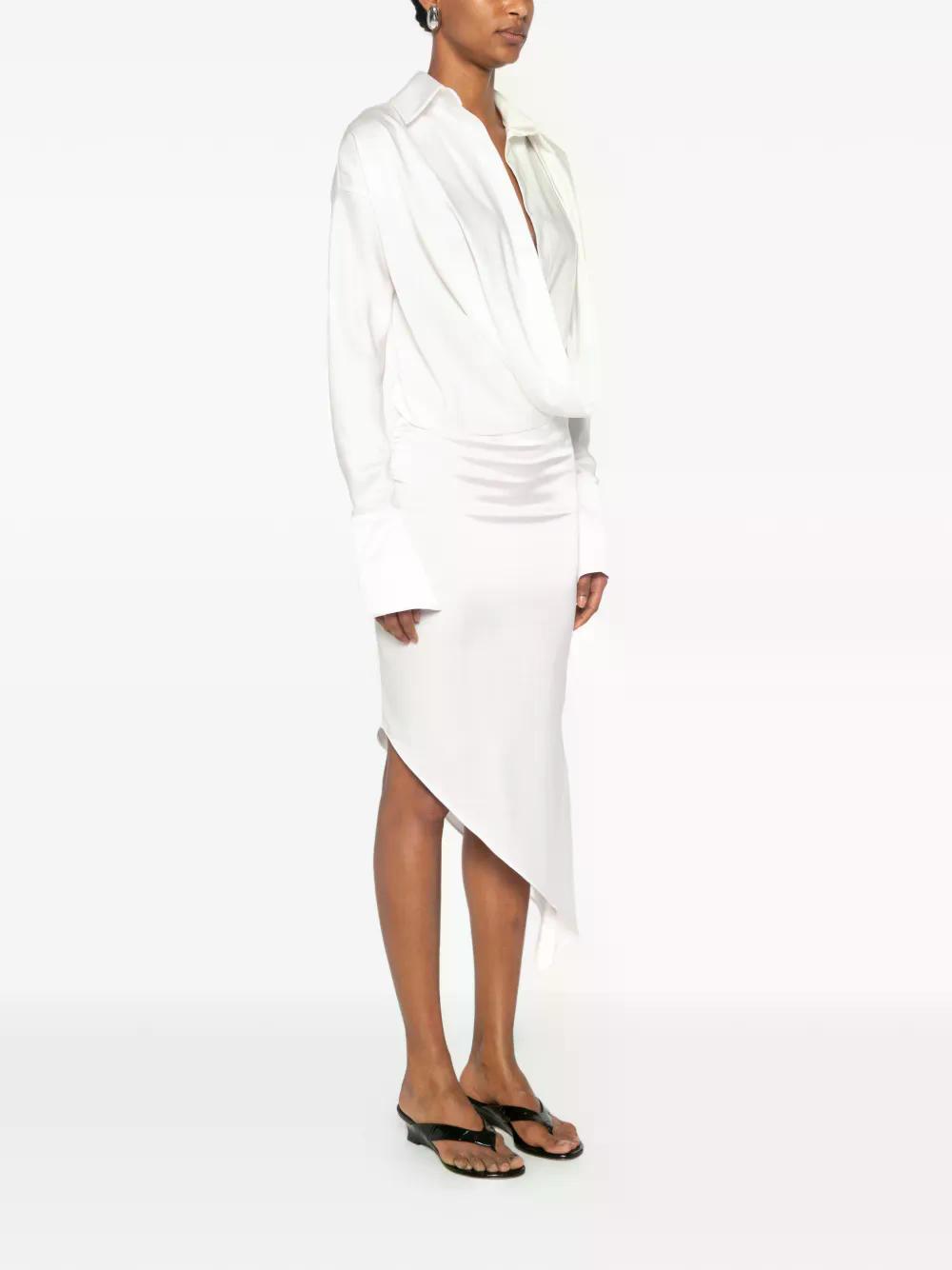 VESTIAIRE D'UN OISEAU LIBRE Asymmetric Draped Midi Dress