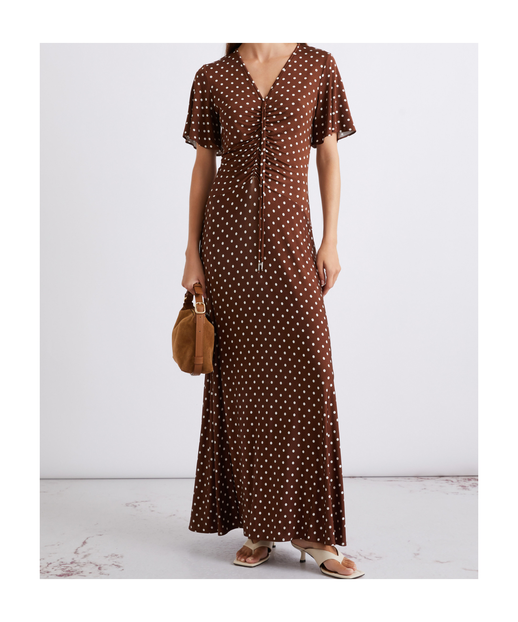MARELLA Marella V-Neck Polka Dot Maxi Dress