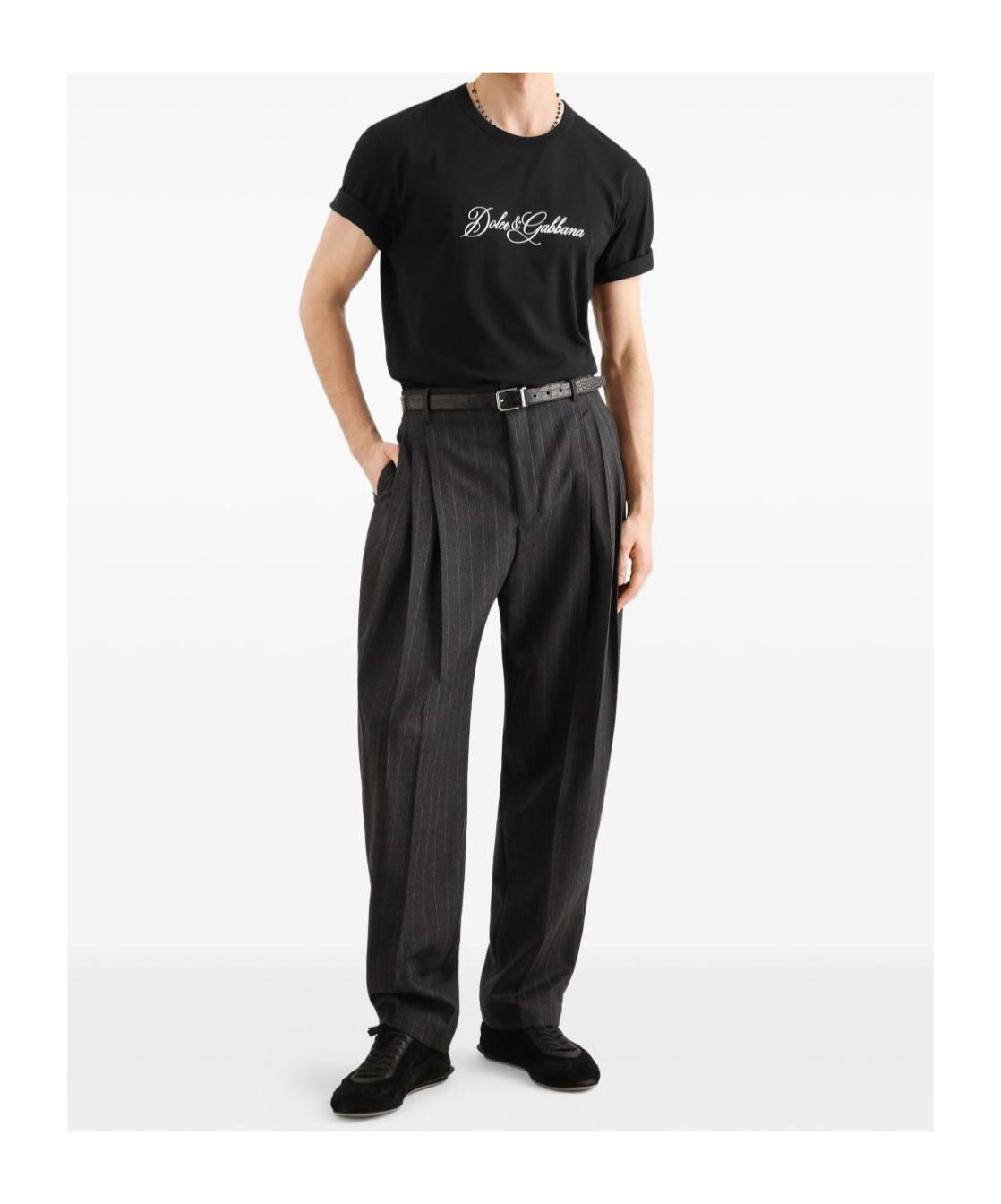 DOLCE & GABBANA Dolce Gabbana Logo Embroidered Short-Sleeved T-Shirt