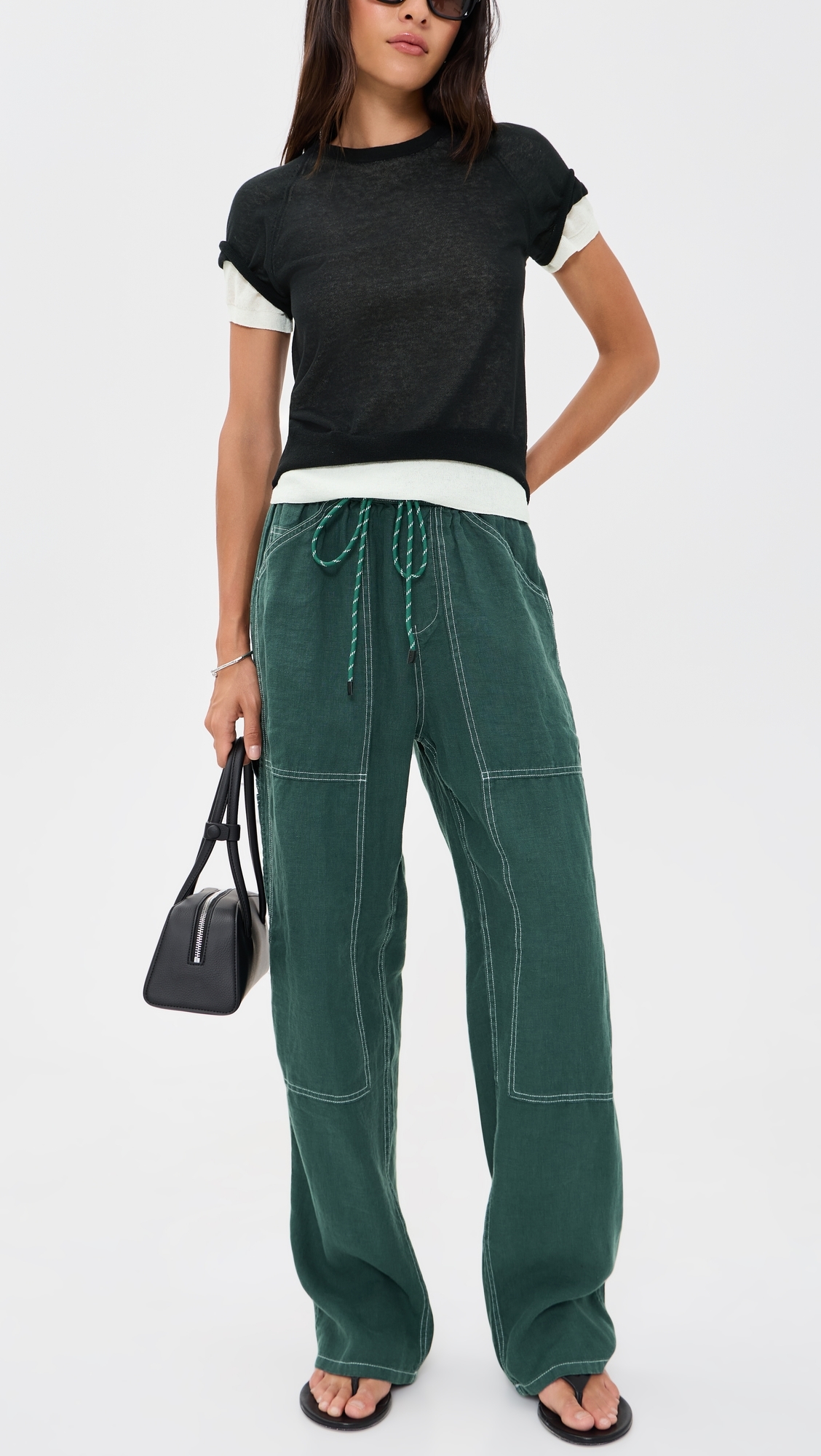 RAG & BONE rag & bone Atlas Linen Wide Leg Pants