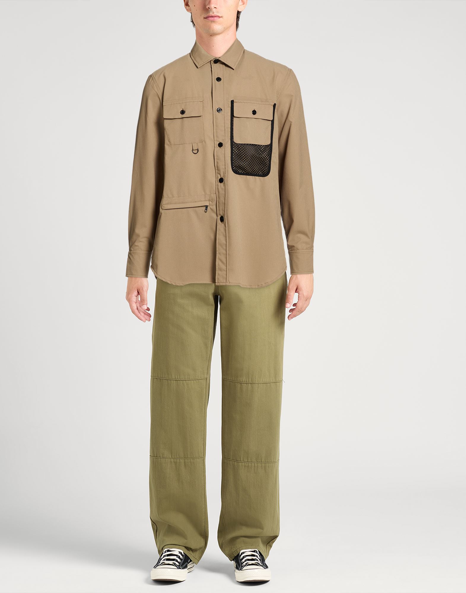 WOOLRICH man shirt khaki size l polyester