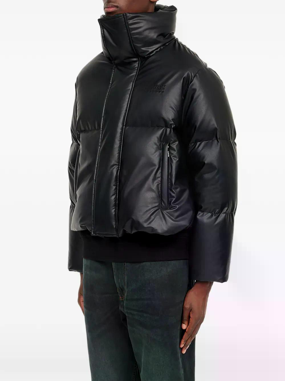 MAISON MARGIELA MM6 Maison Margiela Padded Faux Leather Funnel Neck Jacket