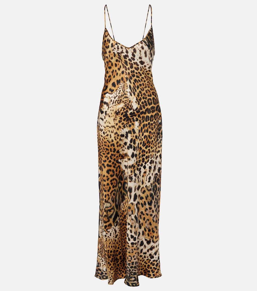 ROBERTO CAVALLI Roberto Cavalli Printed Silk Satin Maxi Dress