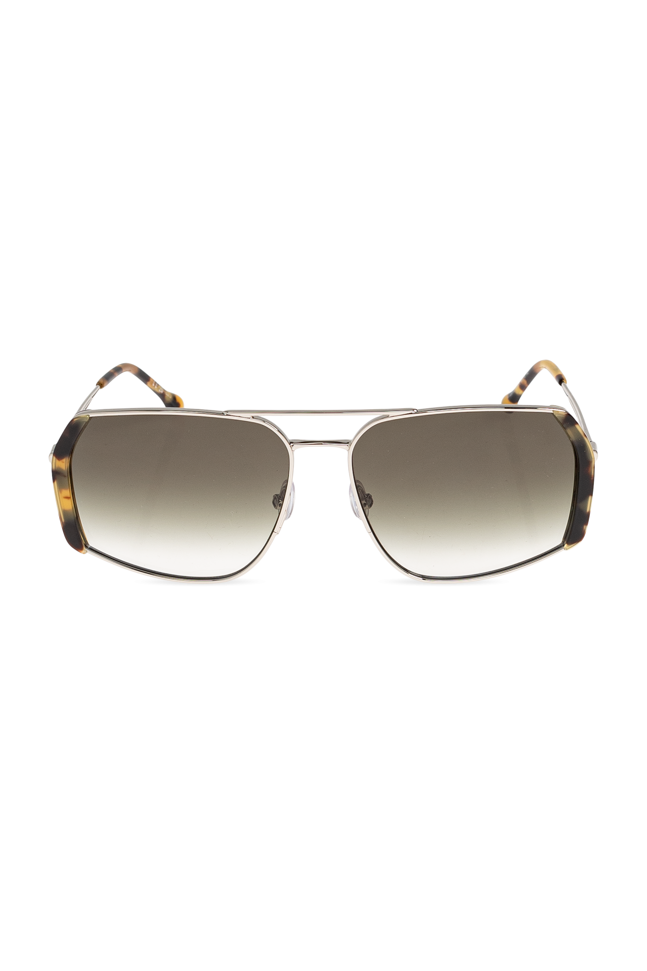 ISABEL MARANT ÉTOILE Isabel Marant Silver Tone Aviator Sunglasses with Tortoiseshell Detail