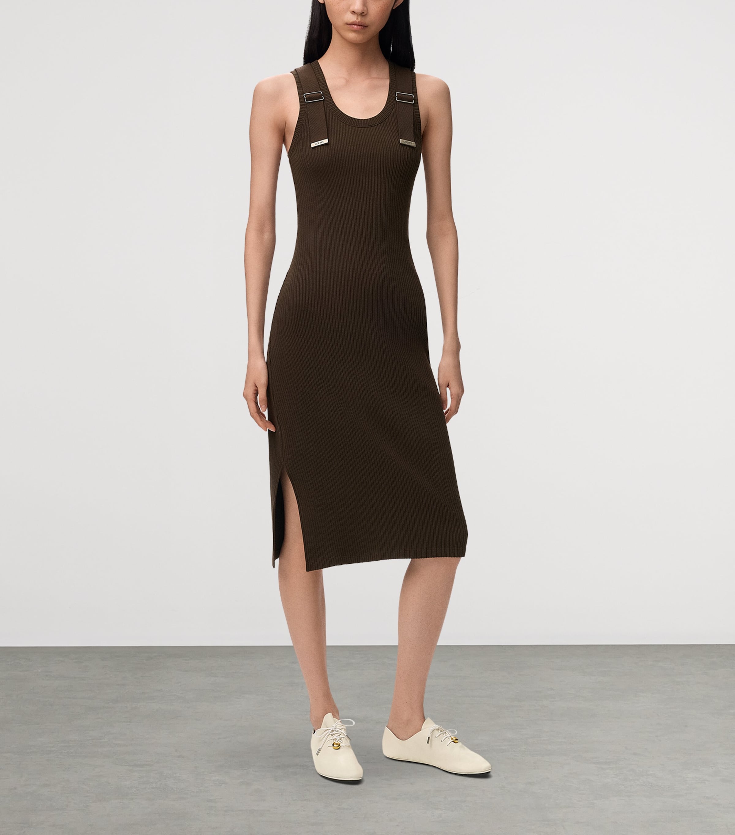 LOEWE Loewe Ribbed Strap Detail Midi Dress