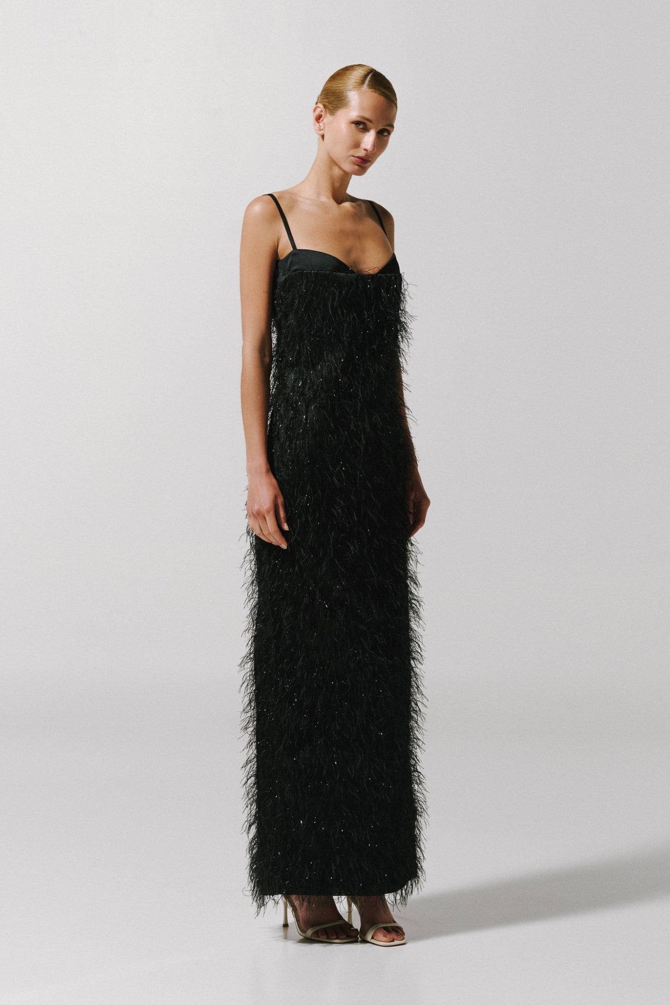 BAOBAB BAOBAB Maxi Dress with Sweetheart Neckline and Fringe Accents
