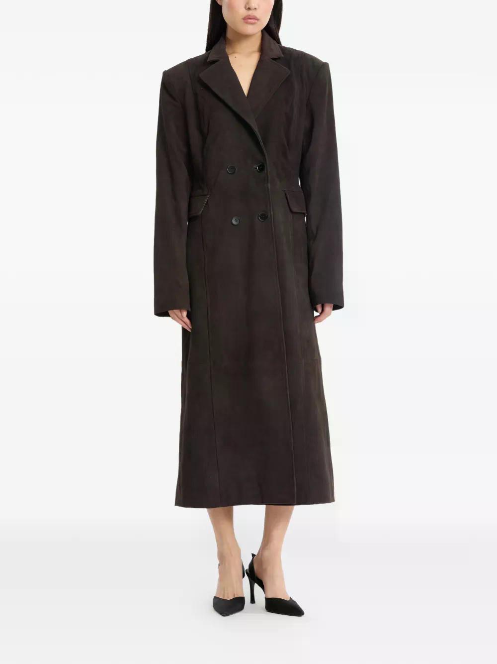 ROTATE BY BIRGER CHRISTENSEN ROTATE BIRGER CHRISTENSEN Double-Breasted Suede Coat