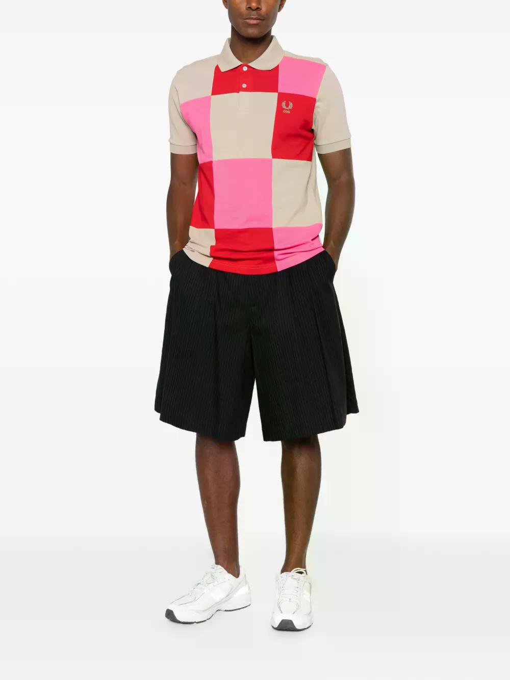 COMME DES GARÇONS patchwork-effect logo-embroidered polo shirt