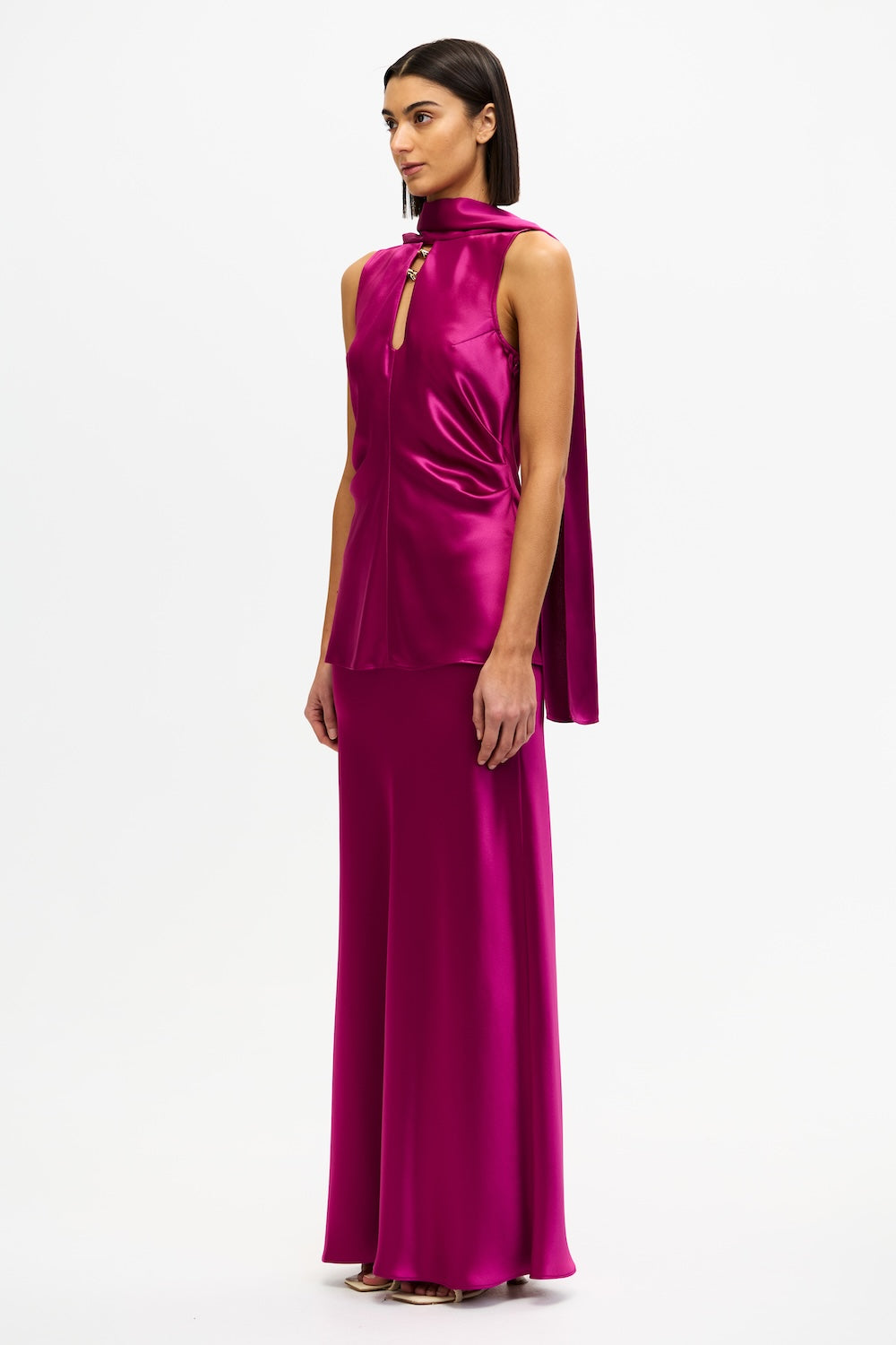 ACLER ACLER ONLINE AU Sharrow Top with Draped Neck Scarf