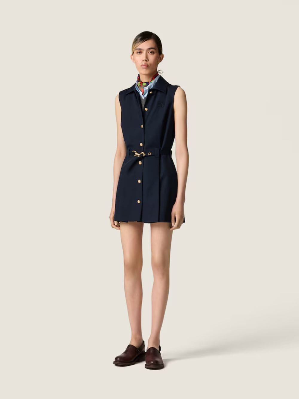MIU MIU Miu Miu Navy Poplin Mini Dress