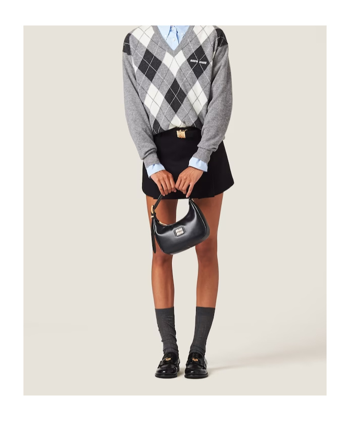 MIU MIU Miu Miu Logo Plaque Belted Low-Rise Mini Skirt