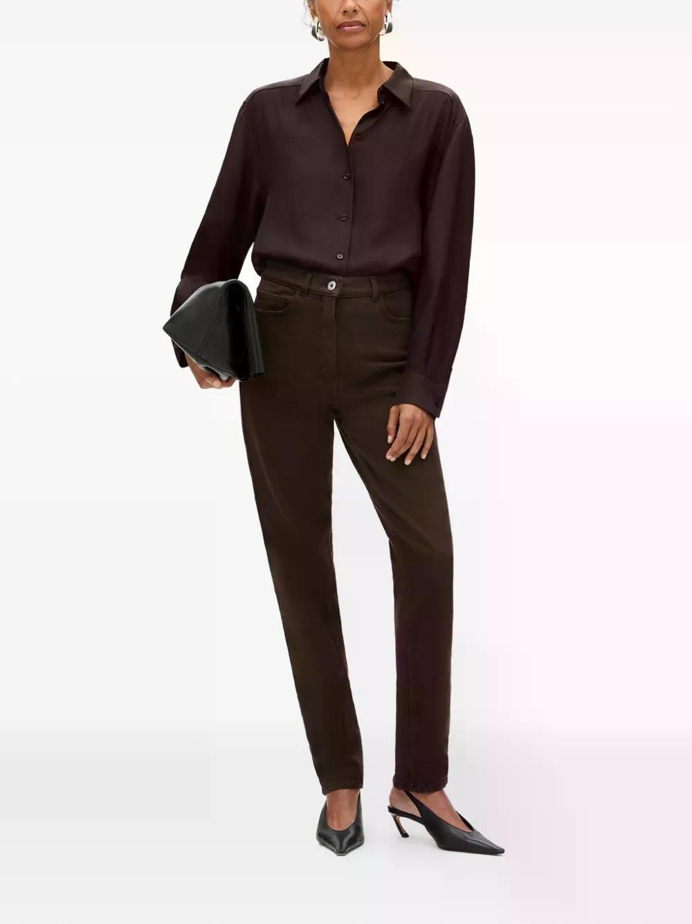 ANOTHER TOMORROW Another Tomorrow Pleat-Back Silk Shirt