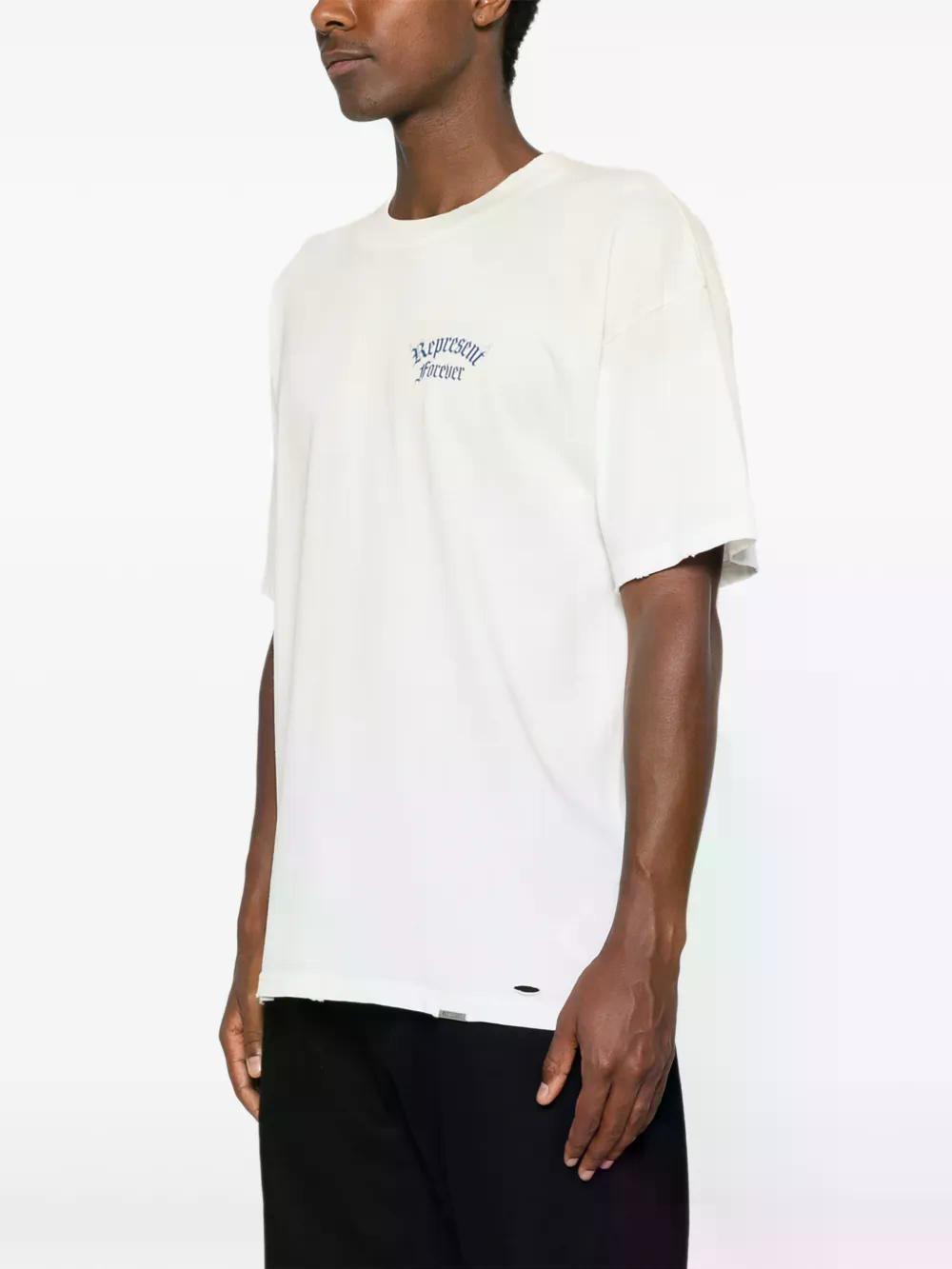 REPRESENT duality logo-print distressed cotton t-shirt
