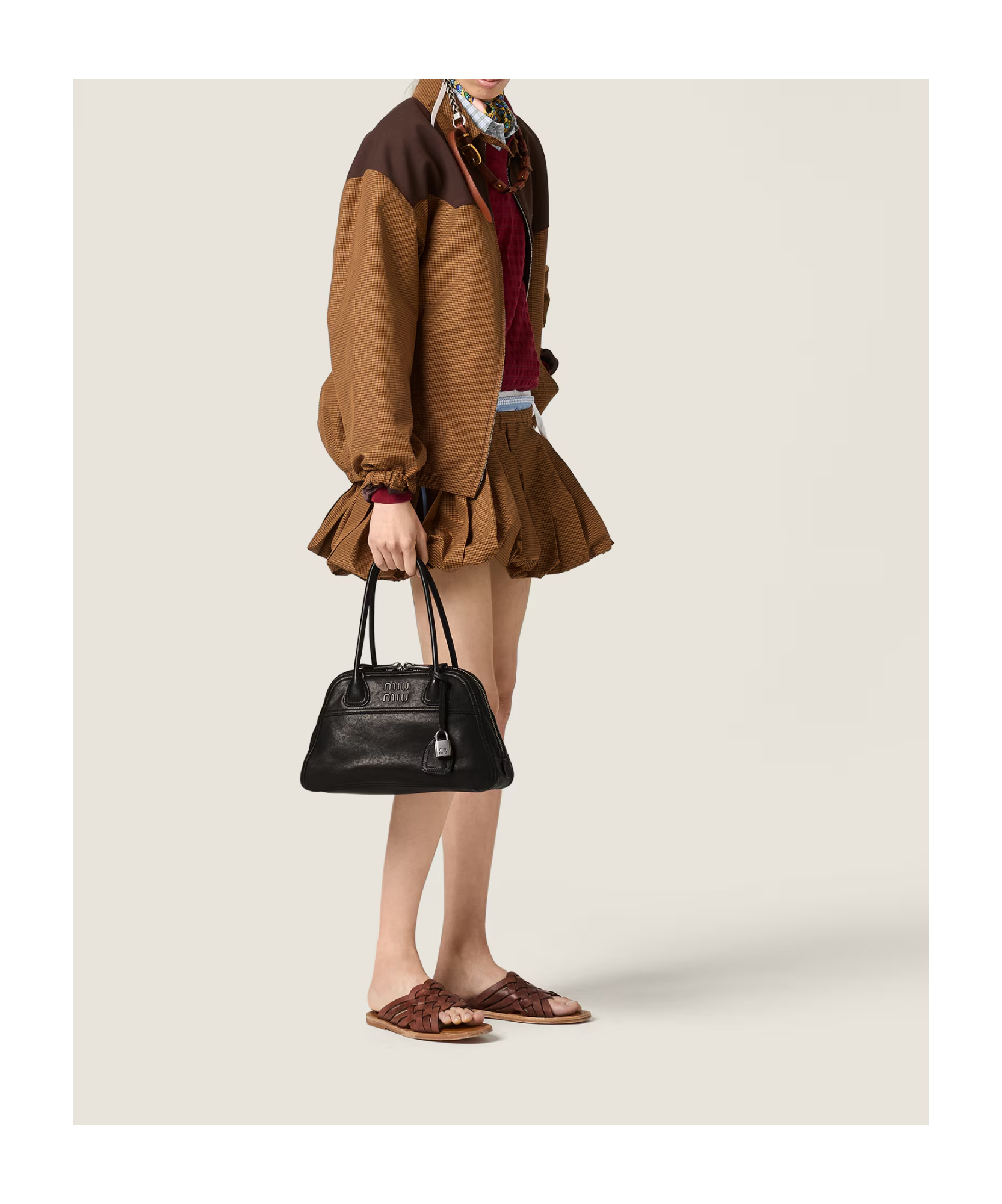 MIU MIU Miu Miu Vivant Nappa Leather Top Handle Bag