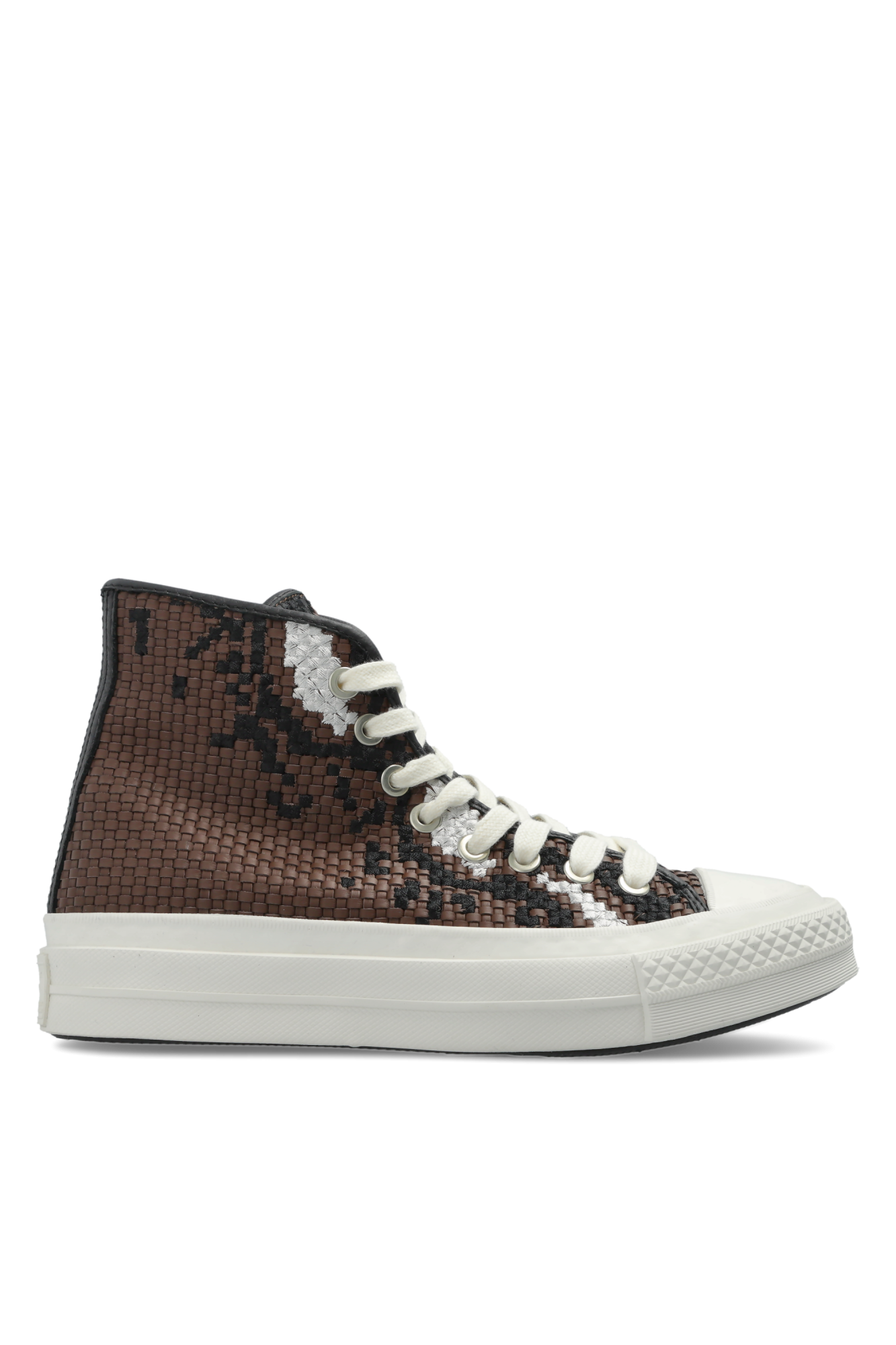 CONVERSE Converse 'First String' Collection High-Top Snakeskin-Effect Leather Sneakers