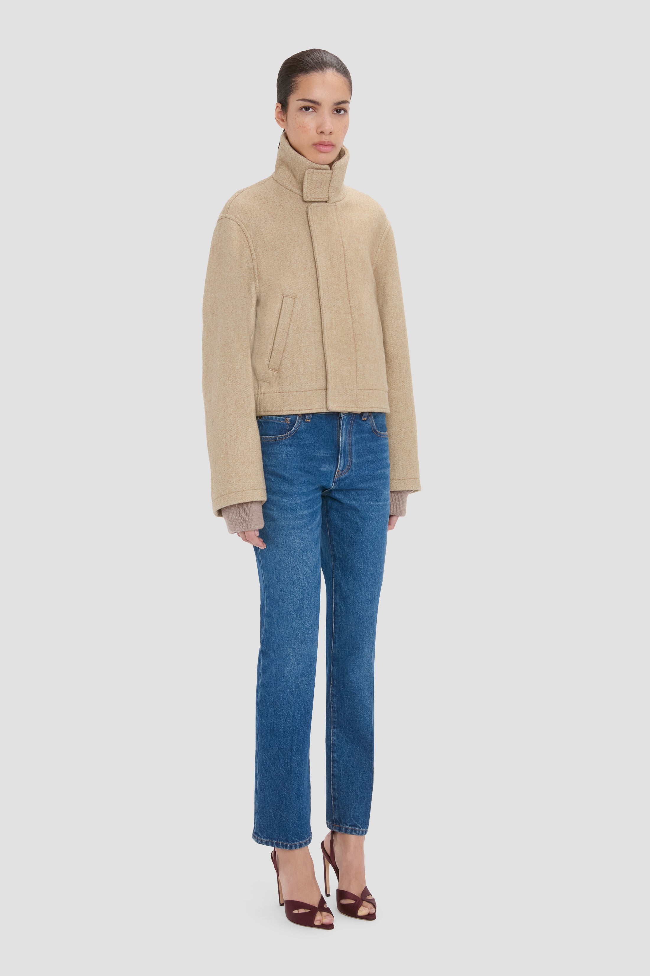 VICTORIA BECKHAM Victoria Beckham Textured Wool Bomber Jacket