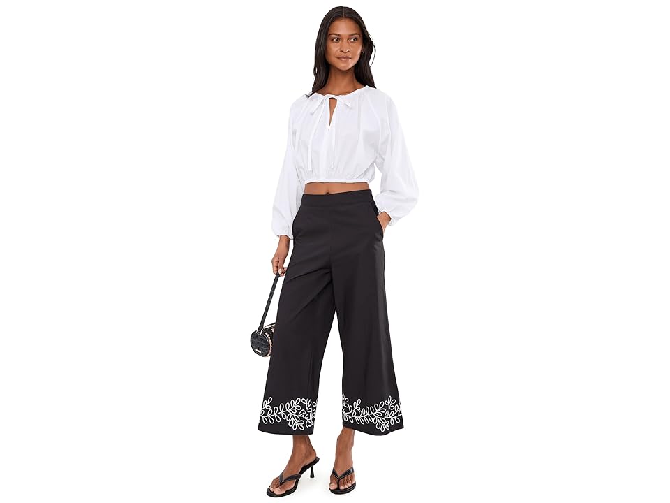 VINCE CAMUTO Vince Camuto Embroidered Tie Waist Pants