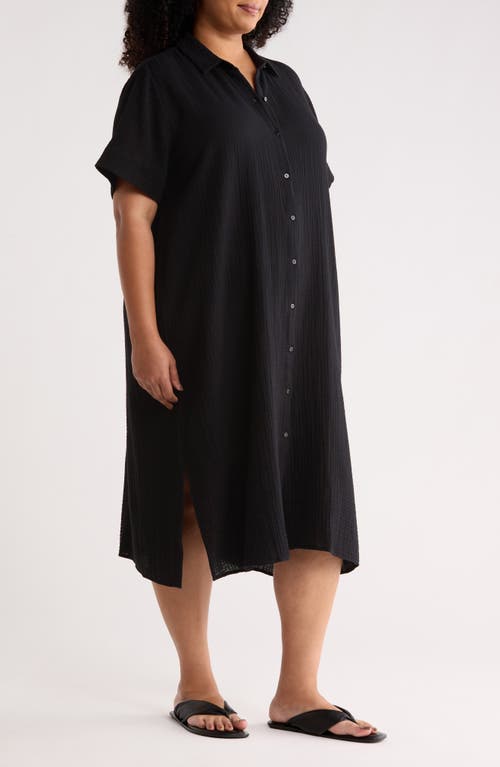 EILEEN FISHER Eileen Fisher Classic Collar Organic Cotton Midi Shirtdress