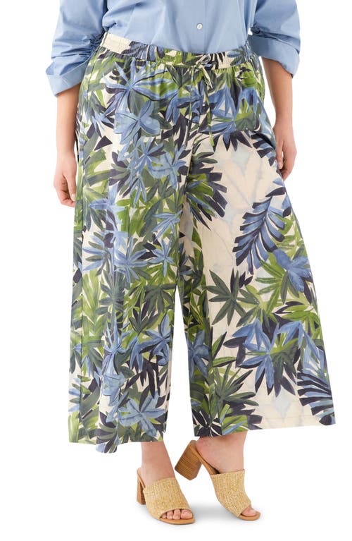 KAREN KANE Karen Kane Frond Print Cotton Wide Leg Pants