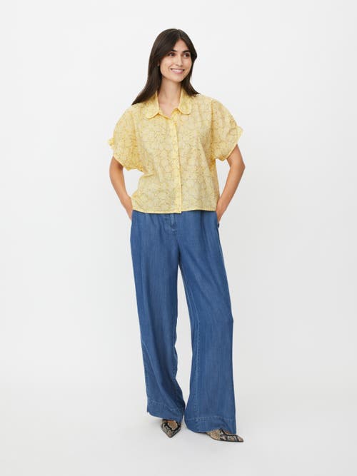 MASAI COPENHAGEN Masai Copenhagen Floral Print Cotton Shirt with Ruffle Cuffs