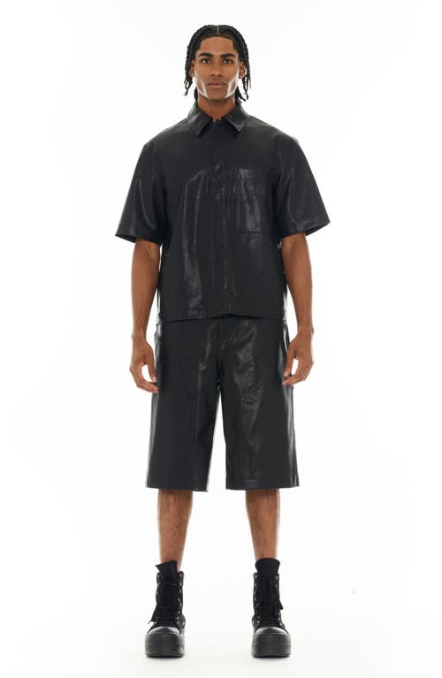 CULT OF INDIVIDUALITY Cult of Individuality Y2K Faux Leather Baggy Shorts