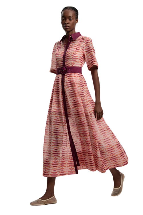 KAREN MILLEN Karen Millen Geometric Print Midi Shirt Dress