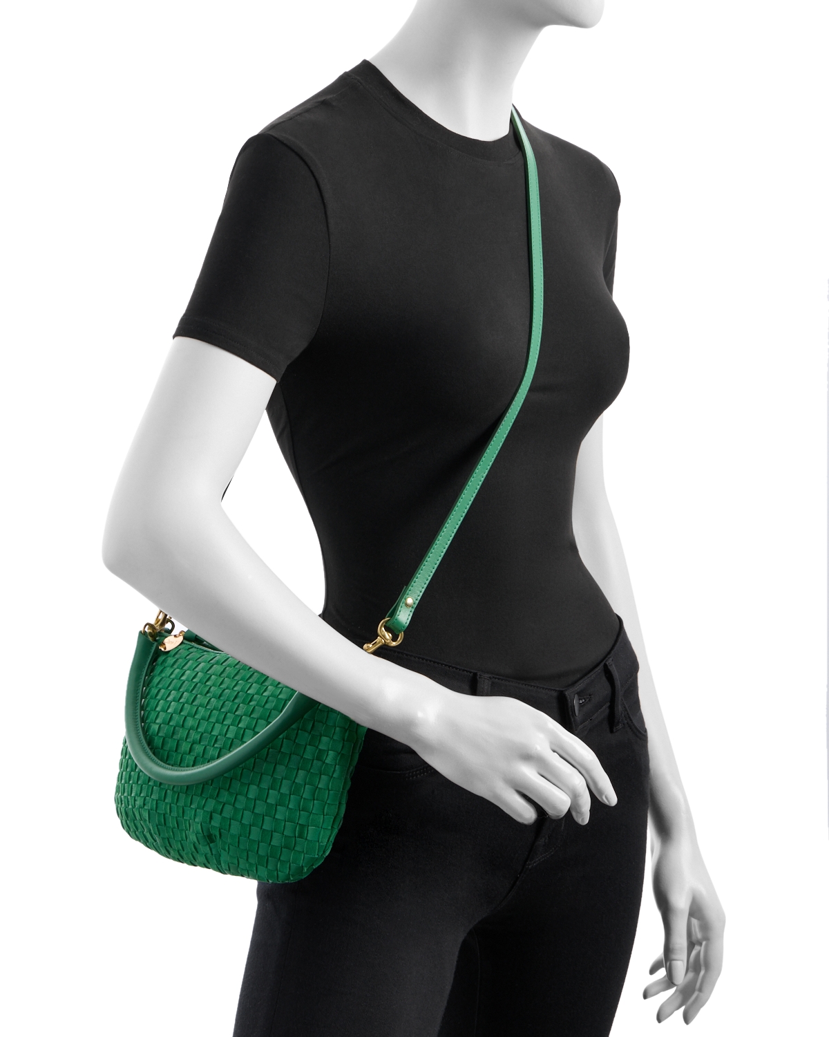 CLARE V. Clare V. Moyen Messenger Woven Leather Bag
