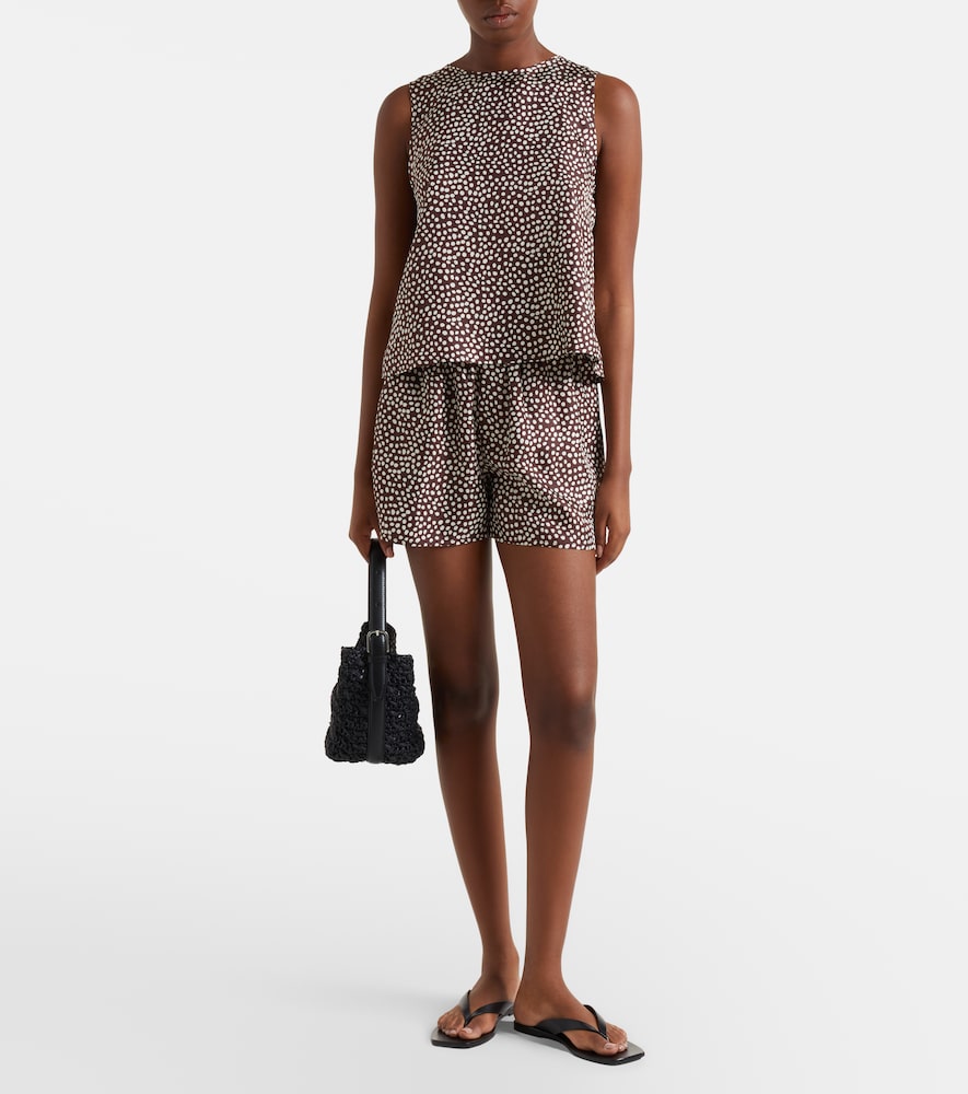ASCENO Asceno Franca Polka-Dot Silk Charmeuse Shorts