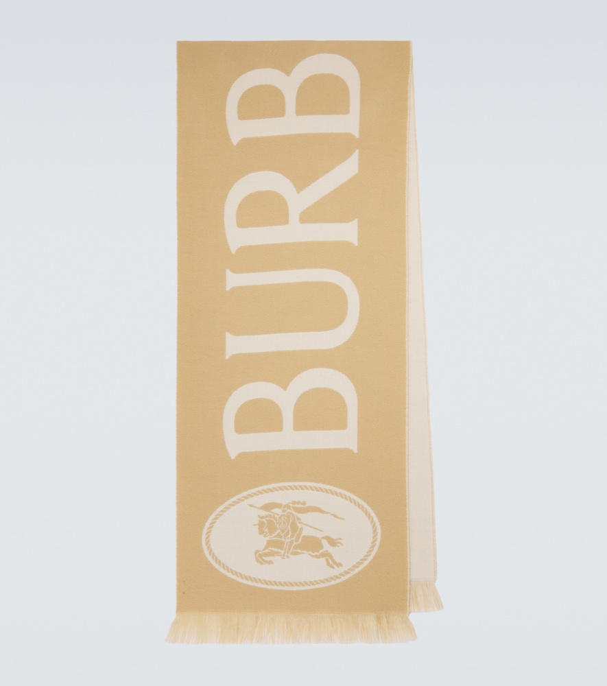 BURBERRY logo wool scarf