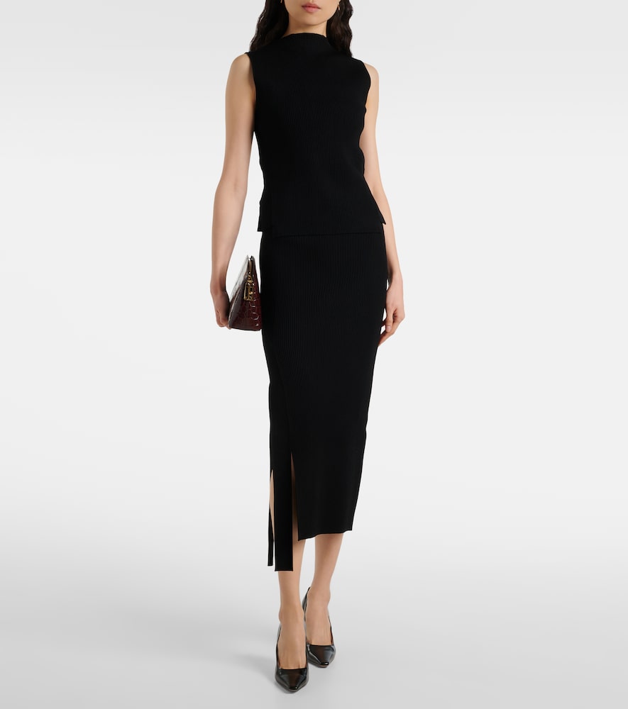 VICTORIA BECKHAM Victoria Beckham Ribbed-Knit Zip-Up Top