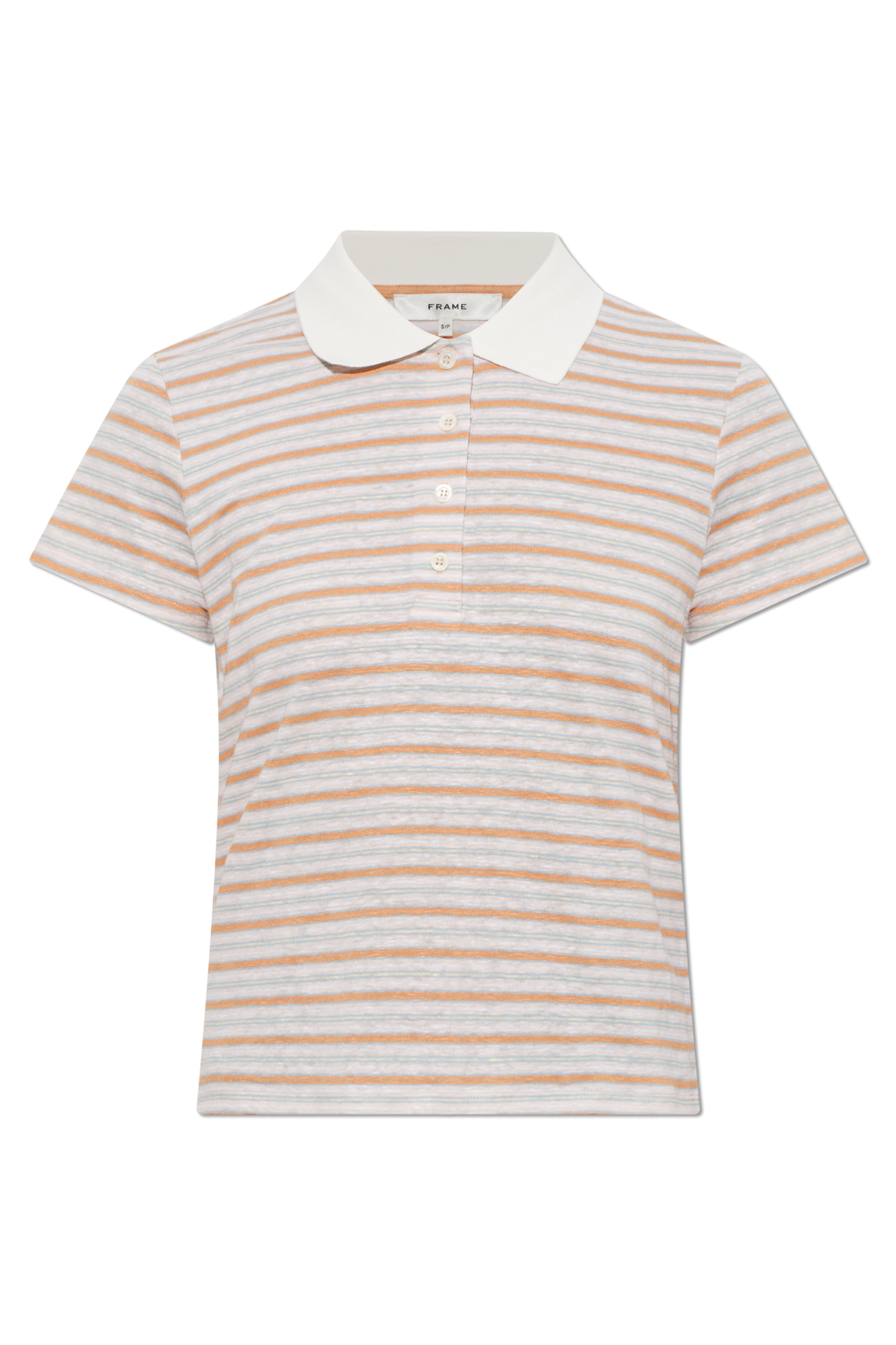 FRAME FRAME Striped Linen Polo Shirt