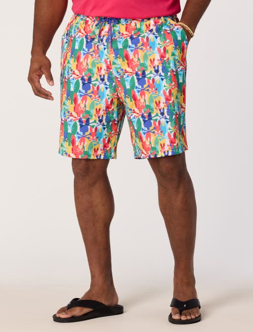 PSYCHO BUNNY Psycho Bunny Printed Swim Trunks with Quick-Dry Technology