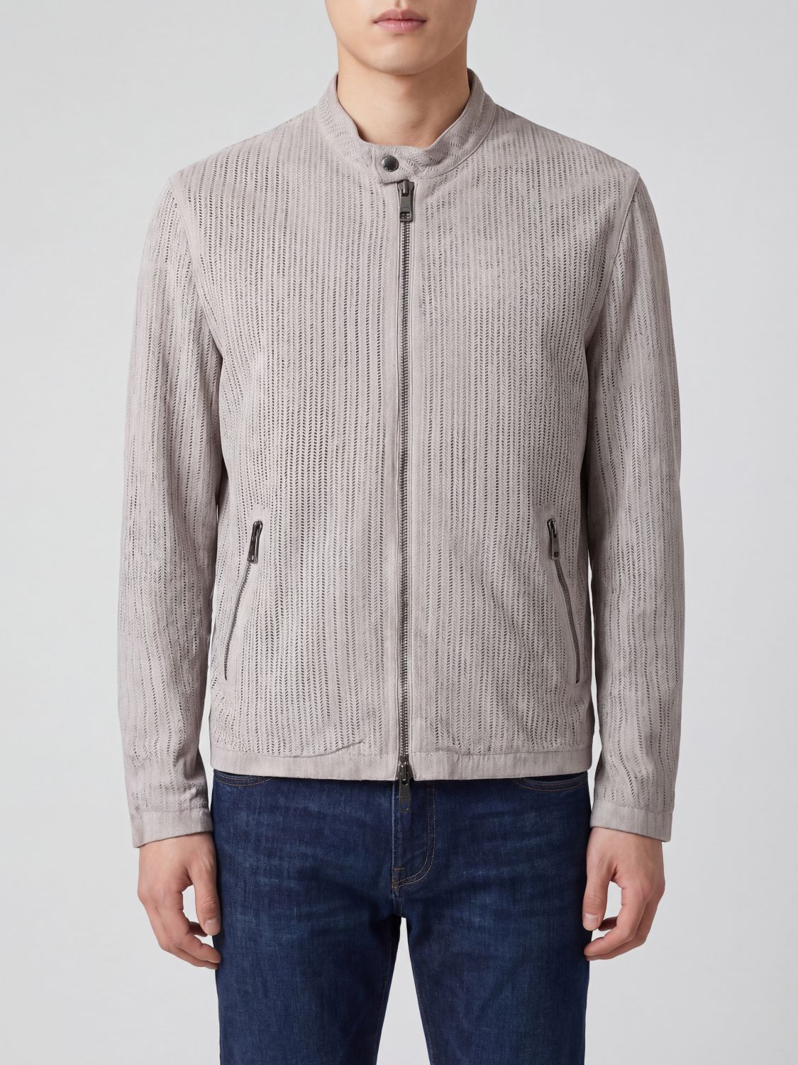 GIORGIO BRATO Giorgio Brato Perforated Leather Biker Jacket