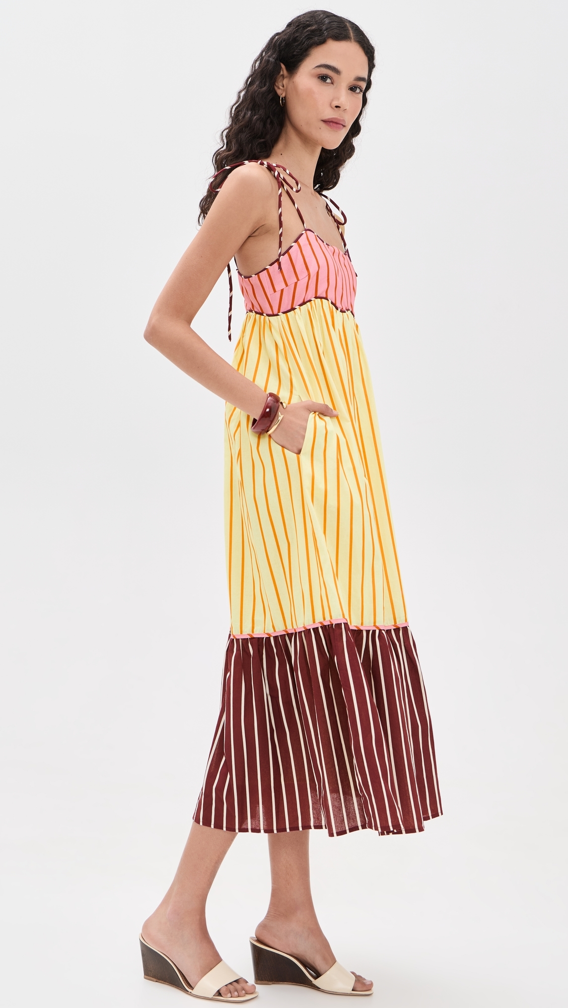 siempre michelle sleeveless colorblock midi dress Siempre Michelle Sleeveless Colorblock Midi Dress In Black Pattern - 34% Off