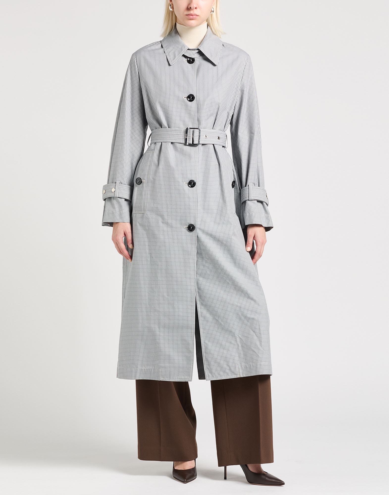 MOORER MOORER Checked Waterproof Trench Coat