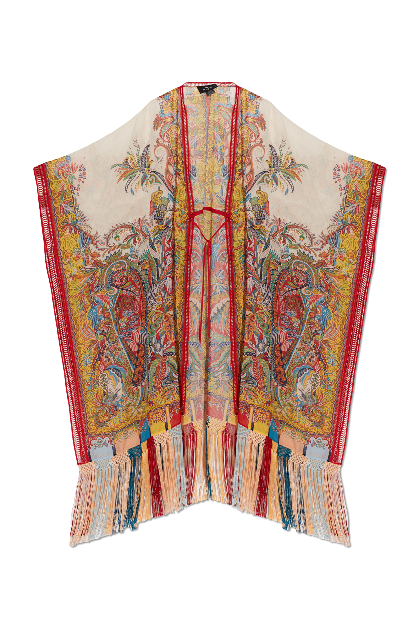 ETRO Etro Multi-Color Floral and Paisley Print Fringed Dress