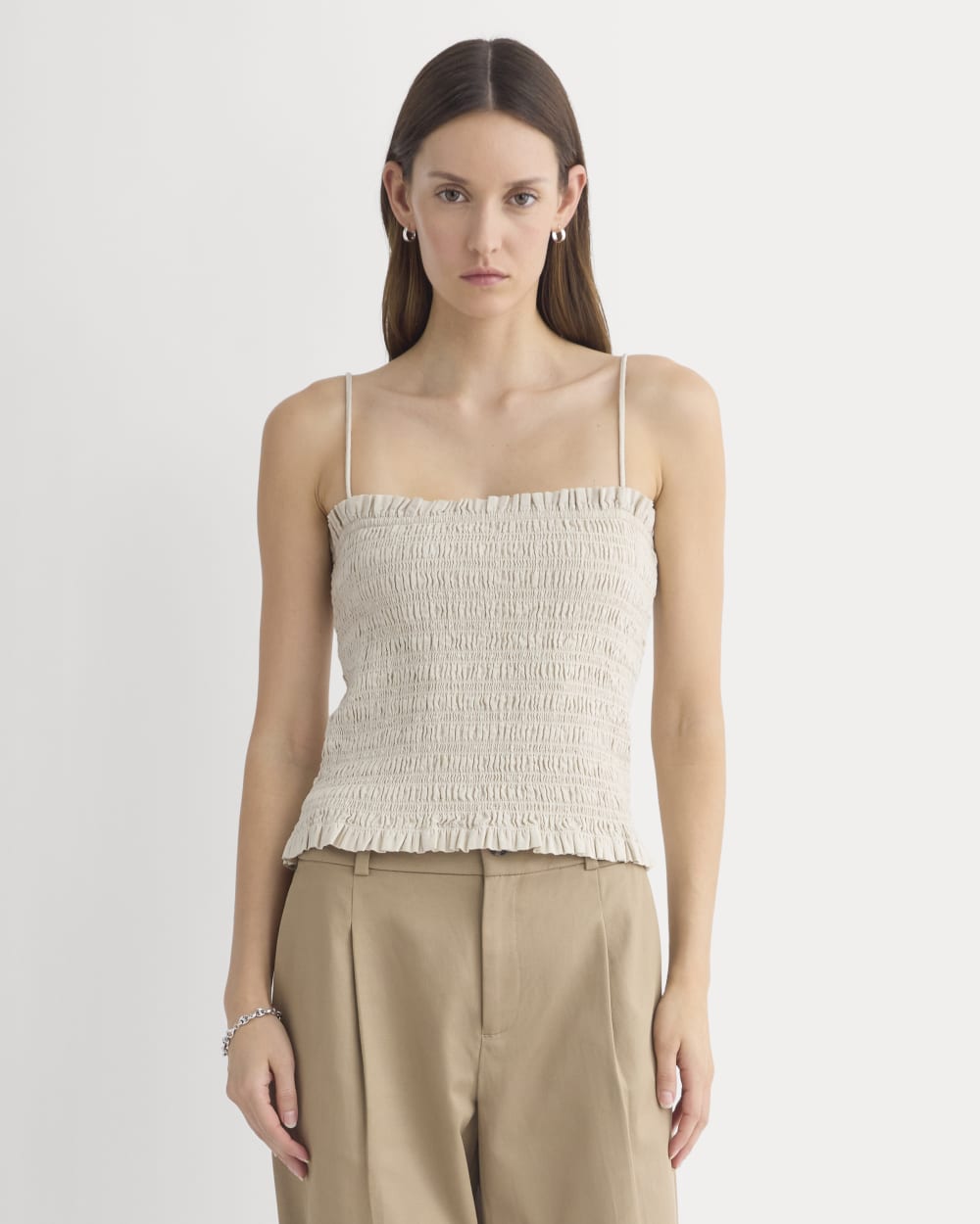 EVERLANE EVERLANE Gauze Smocked Cami Top