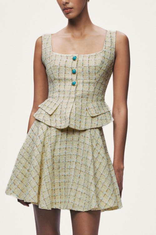 NOCTURNE Nocturne Button Accent Tweed Bustier