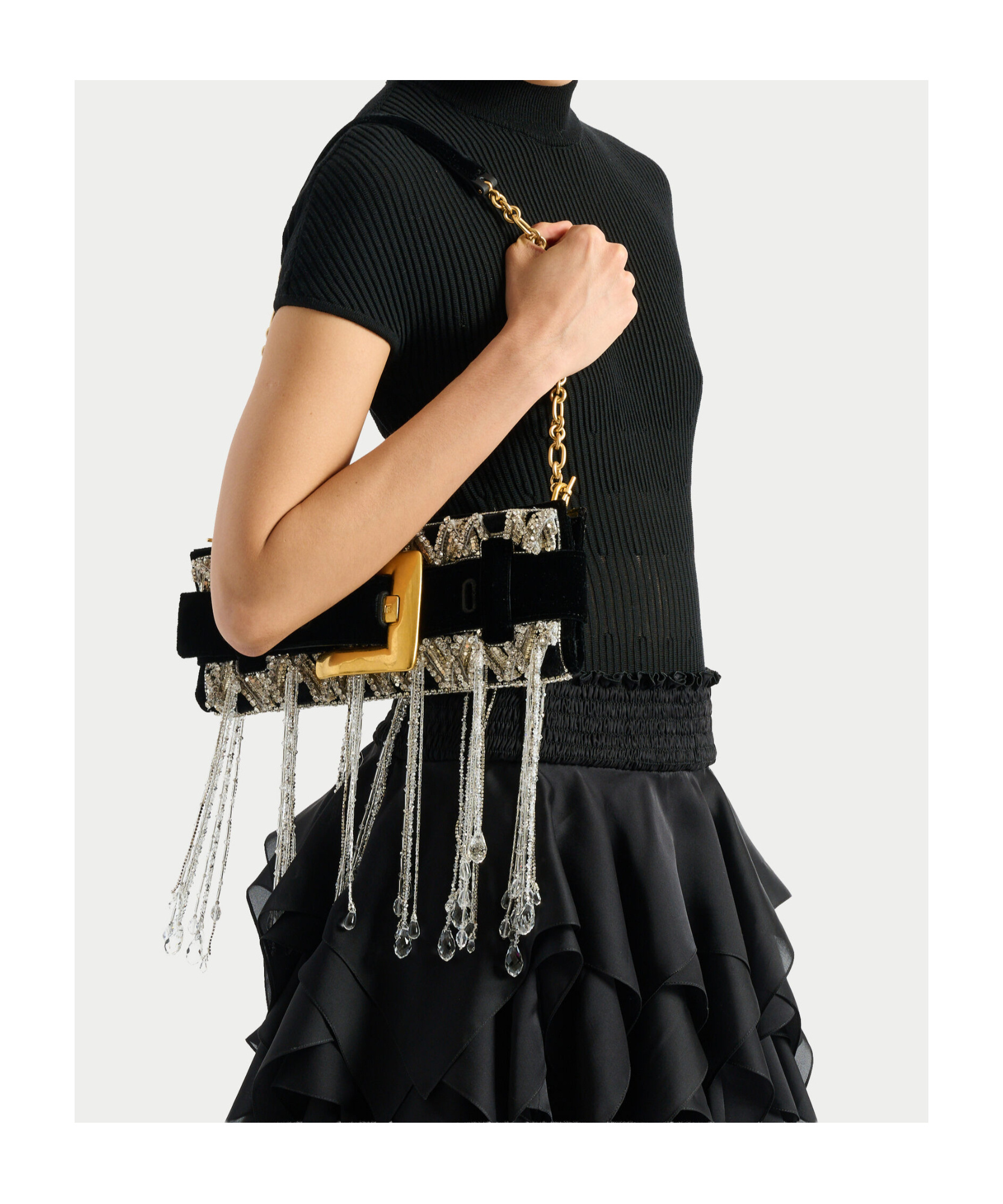 BALMAIN Balmain Anthem Embellished Clutch Bag