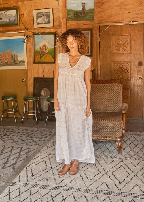 ACE & JIG Ace & Jig Jules V-Neck Belted Tiered Maxi Dress