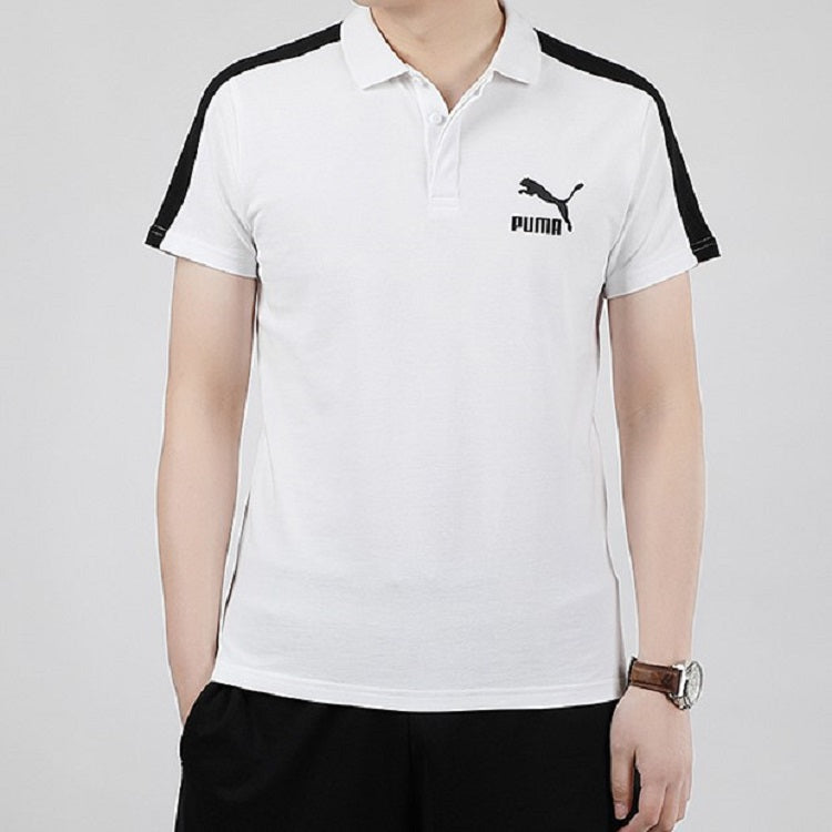 PUMA puma iconic t7 polo shirt 'white black'