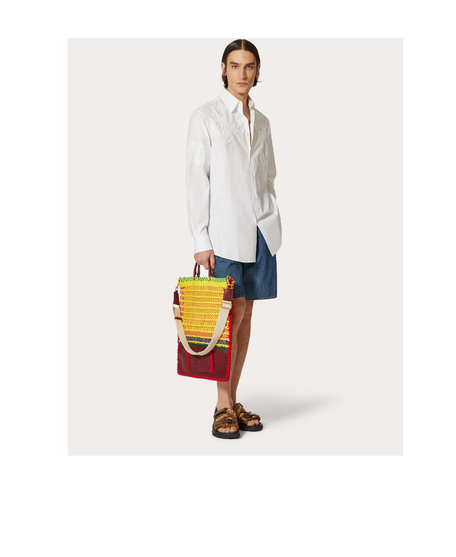 VALENTINO Valentino Garavani Rockstud Crochet Tote Bag