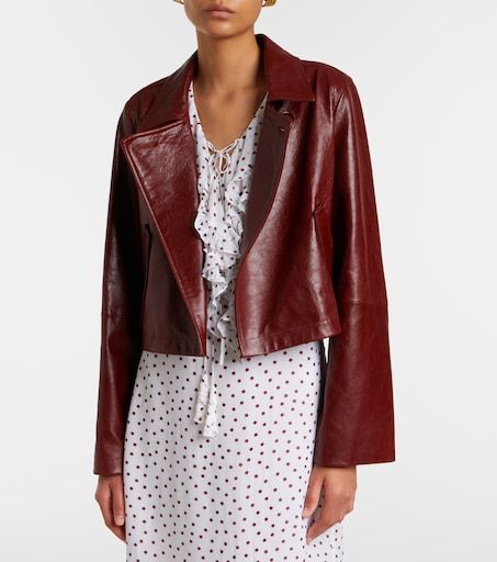 DOROTHEE SCHUMACHER Dorothee Schumacher Broken Shine Cropped Leather Jacket