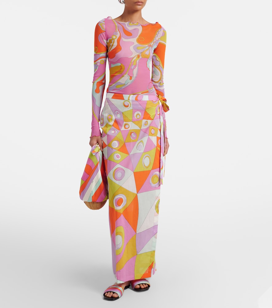 EMILIO PUCCI Pucci Orchidee Sheer Tulle Top