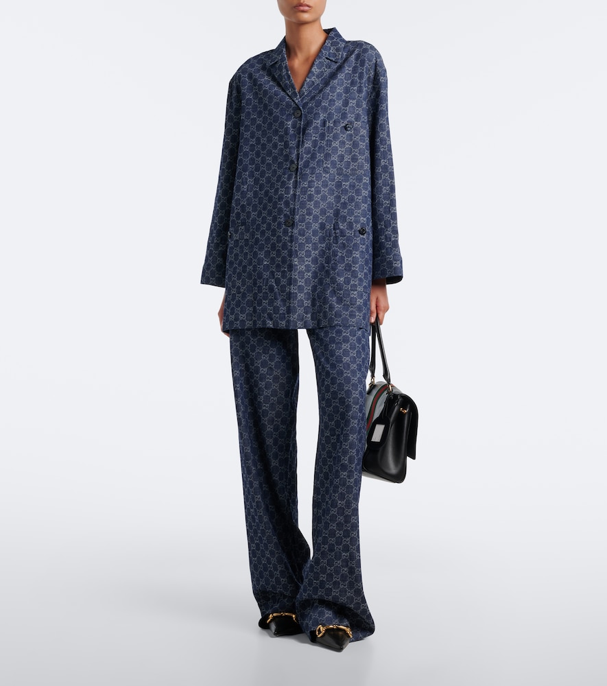 GUCCI Gucci GG Jacquard Wide-Leg Jeans