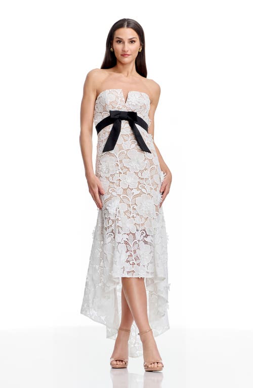 DRESS THE POPULATION Dress the Population Lucia Floral Lace High-Low Cocktail Dress
