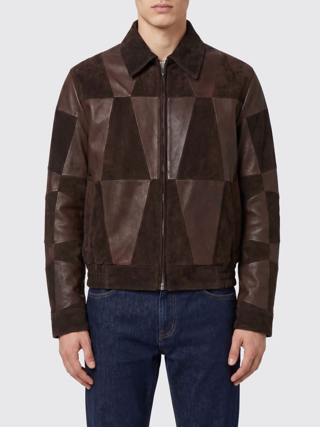 VERSACE Versace Suede Patchwork Jacket