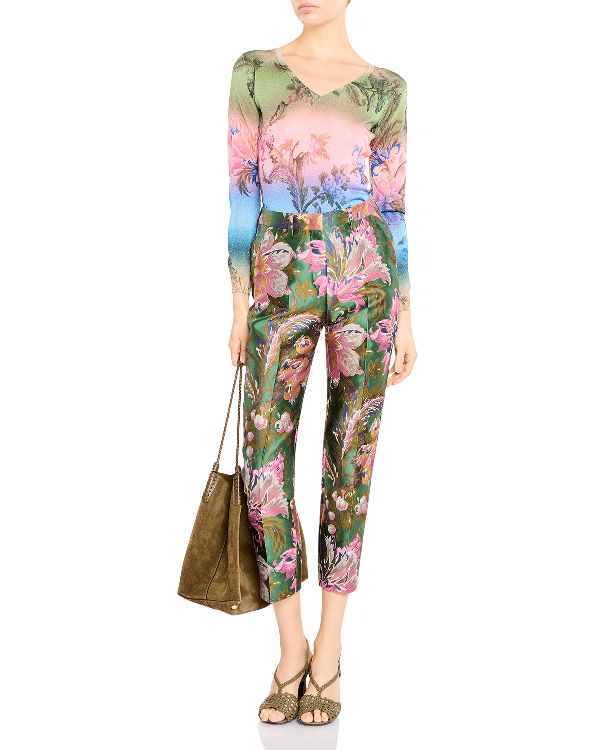 ETRO Etro Floral Cropped Tailored Trousers