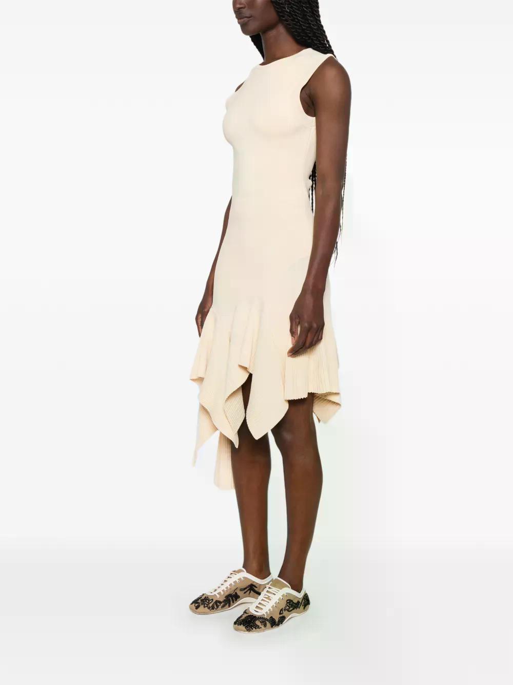 SANDRO SANDRO Asymmetric Ruffled Knitted Mini Dress