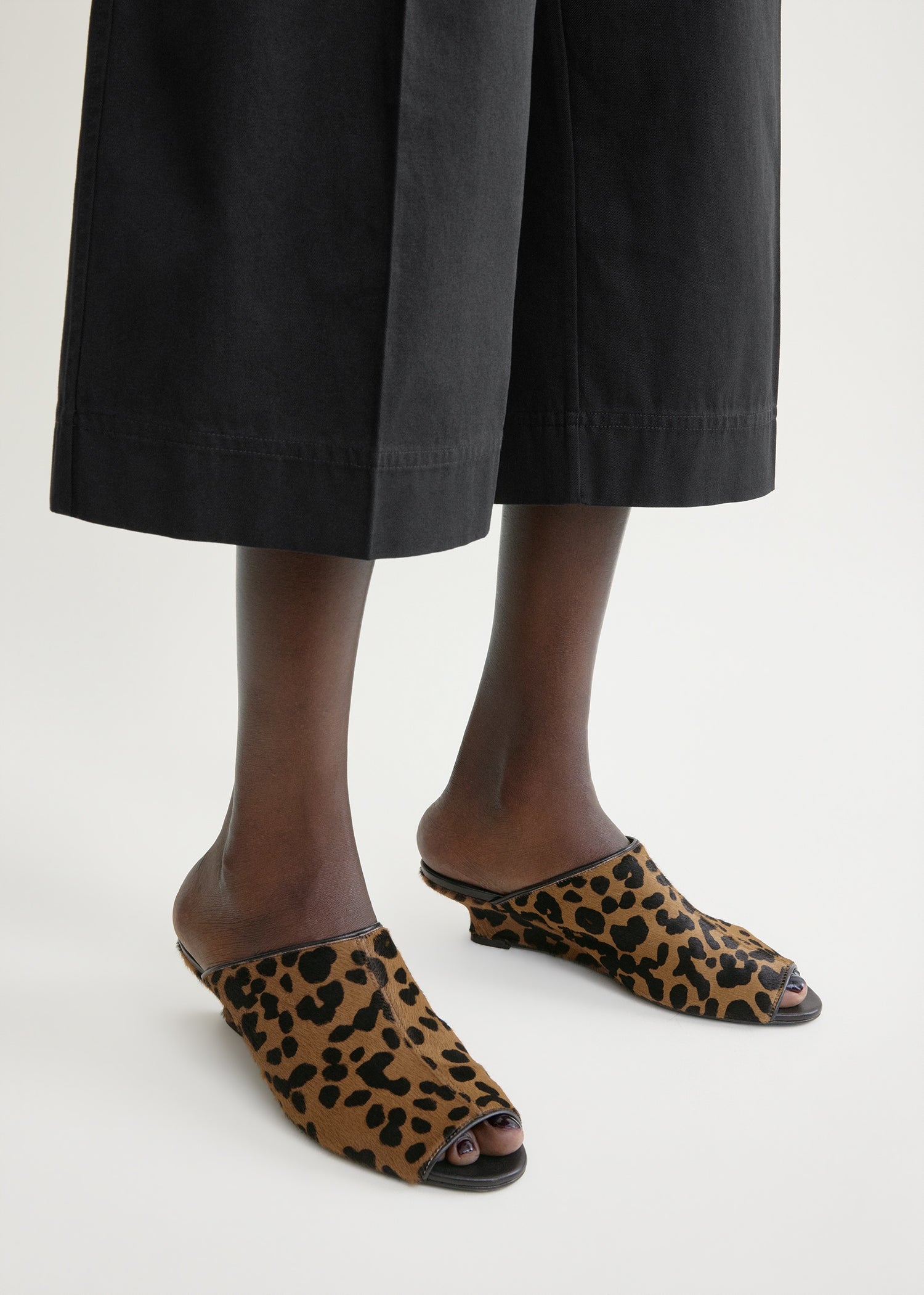 TOTÊME TOTEME Pony Hair Mules with Leopard Print